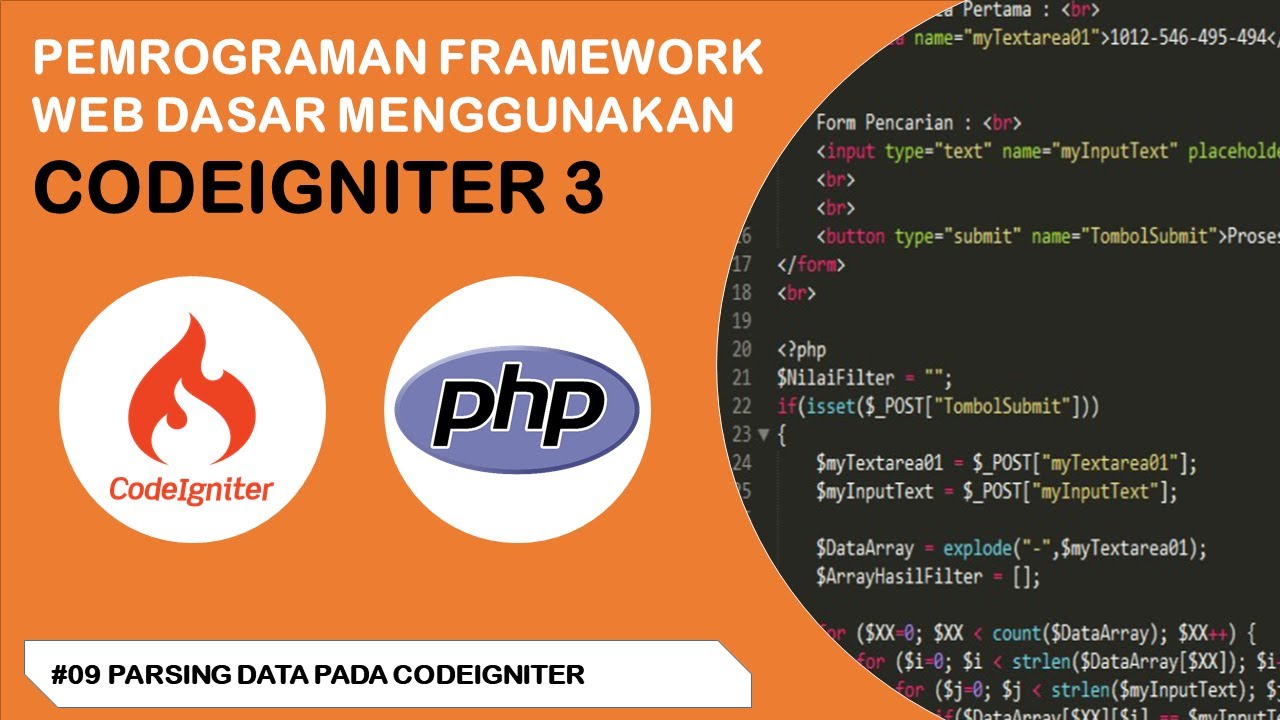 Tutorial Codeigniter 3 Untuk Pemula 9 Parsing Data Pada Codeigniter Youtube