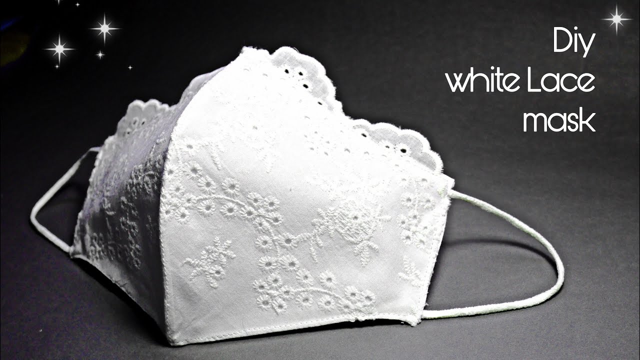 New Diy breathable whiteLace mask|Beautiful Lace mask making ideas|make ...