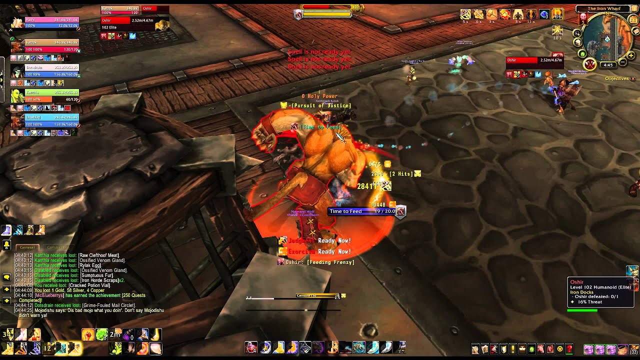 WoD Iron Docks Heroic Oshir Kill - YouTube