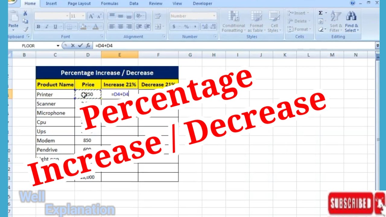 Calculate Percentage Increase Decrease In Excel Sheet Excel Tutorial Calculate Percentage Increase Decrease In Excel Sheet Excel Tutorial