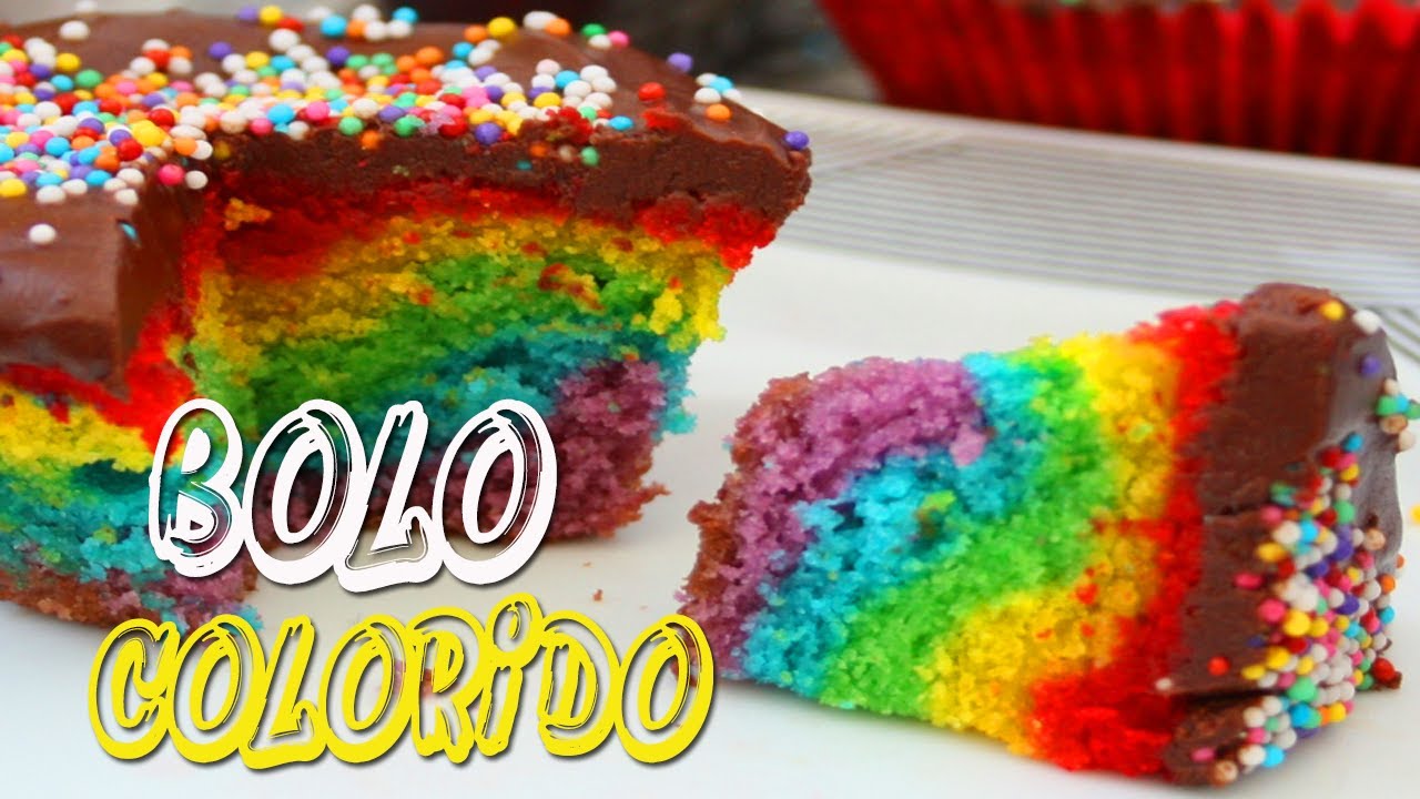 Como fazer bolo colorido - YouTube