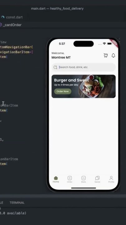 Flutter healthy food delivery app ui #shorts - YouTube