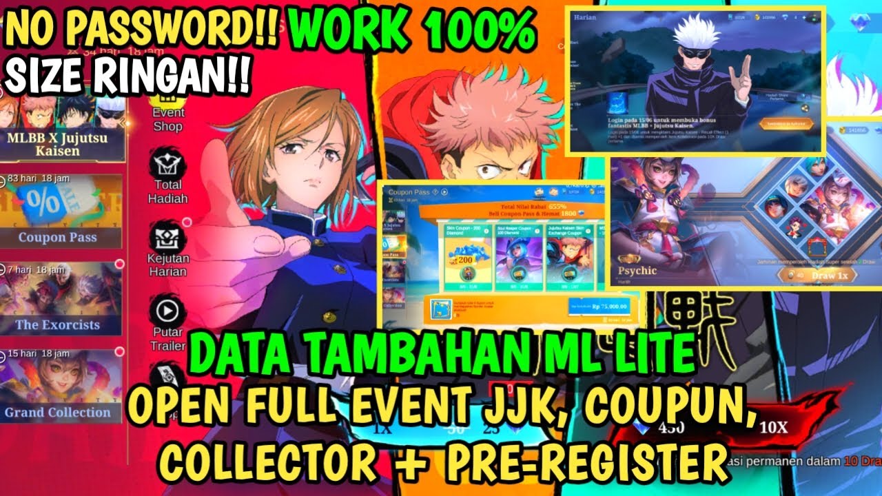 Data Open Full Event JJK + Coupon Pass + Collector + Pre-Register ...