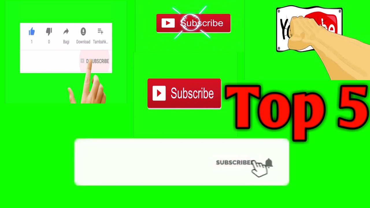 Top 5 Green screen Animation Like and Subscribe button! No Copyright ...