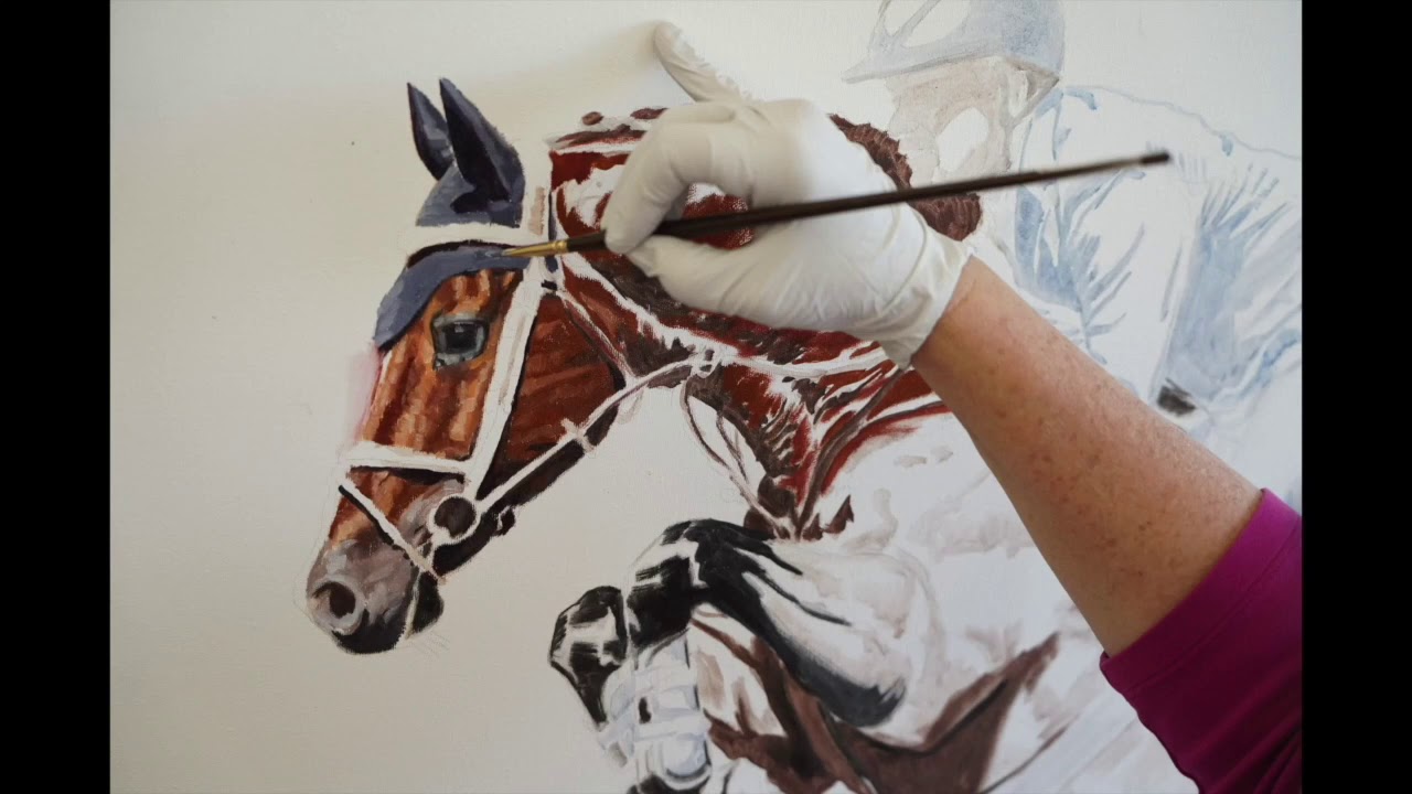 Oil Painting Time Lapse: Show Jumper Carambole, Part 1 - YouTube