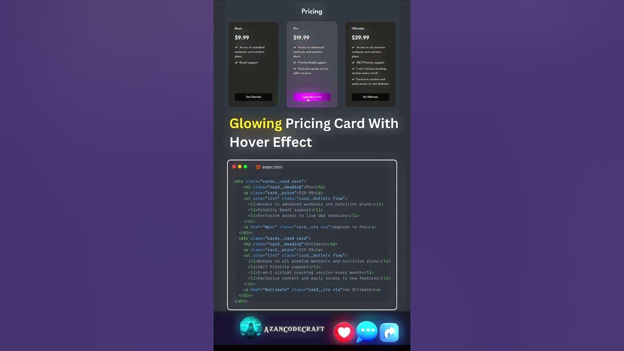 Price Card Design 👨‍💻 #html #coding #viralshorts #shorts #trending #javascript - YouTube