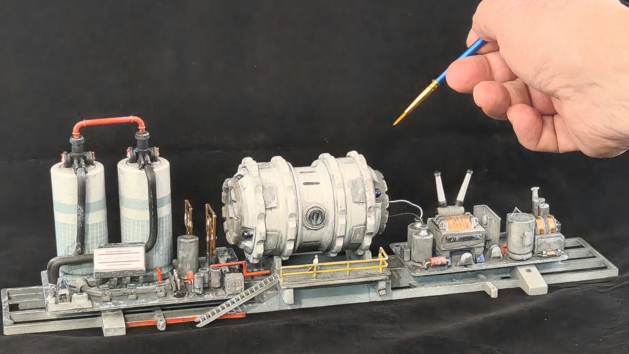 Sci Fi Space Station Diorama of the Engineering Bay on space hub called ...