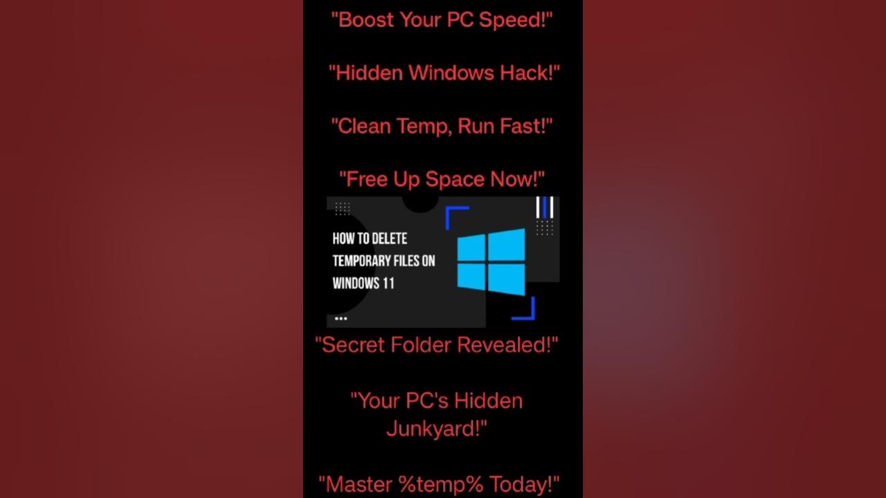⚡ Hidden Hack to Speed Up Your Windows 11 PC – Clean the %temp% Folder Easily!" - YouTube