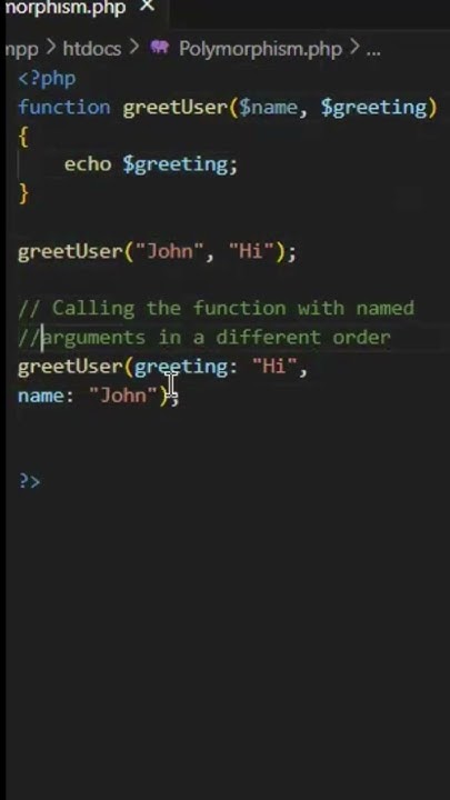 Named Arguments in PHP | #php #namedarguments #shortvideo #trendingshorts #phpfeatures - YouTube