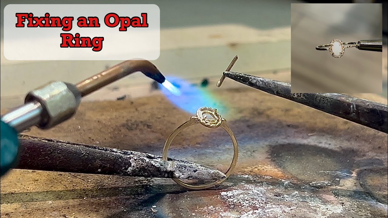 Jewellery repair ( jewelry repair ) fixing an opal ring. - YouTube