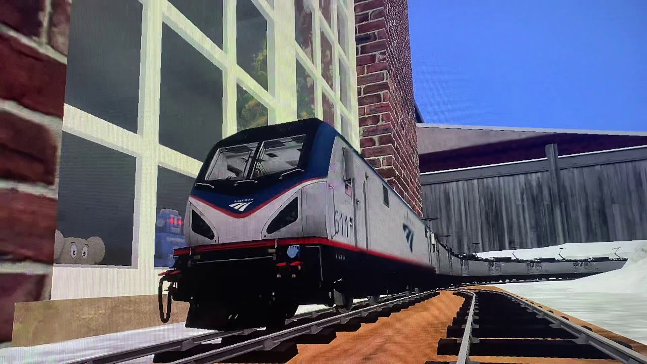 TS2020 Amtrak ACS-64 with 15 AEM-7s CRASHES into snow - YouTube