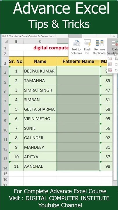 Advance Excel Tips and Tricks | Advance Excel | Excel Tips and Tricks | #shorts - YouTube