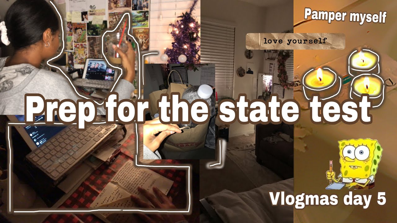 Prep with me for the state test 😳 relaxation, cleaning, school work ...