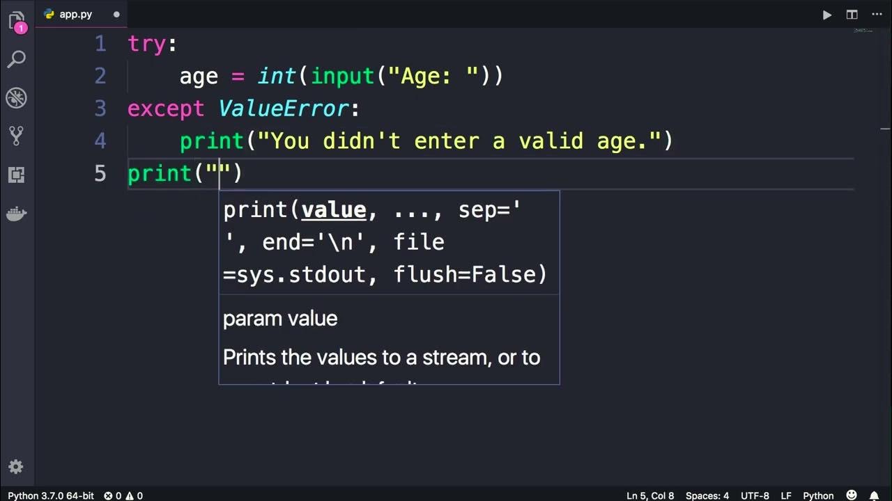Python #63 - Handling Exceptions [By Mosh Hamedani] - YouTube