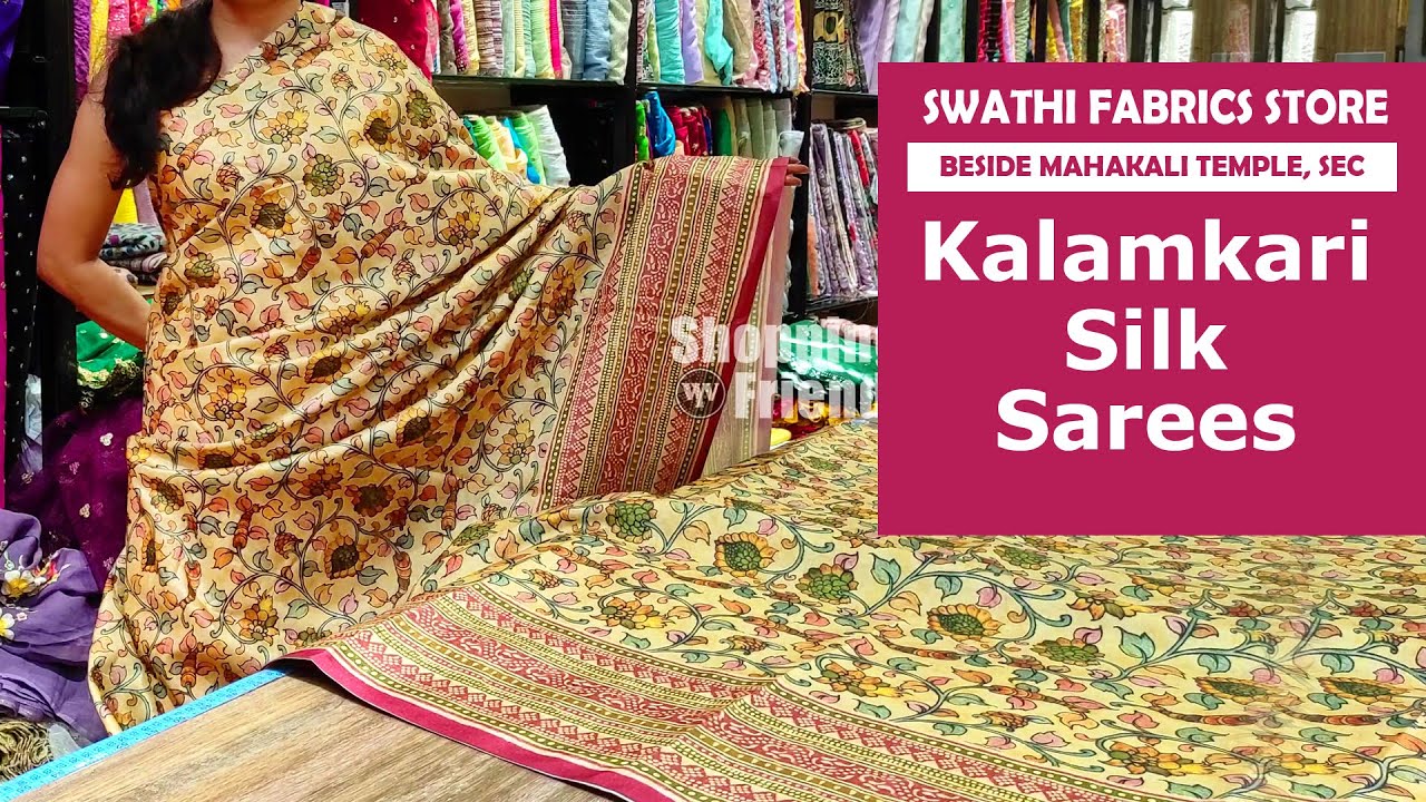 SWATHI FABRICS | KALAMKARI SILK DIGITAL PRINT | LATEST FABRIC DESIGNS ...