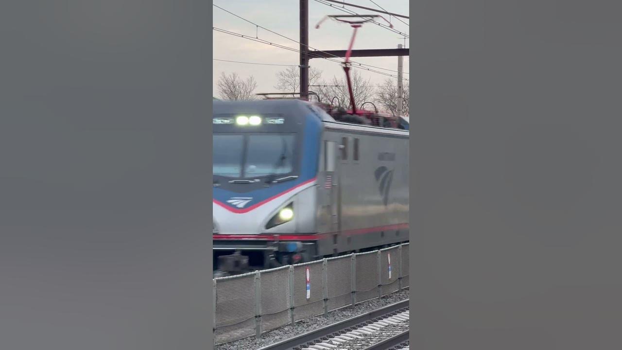 AMTRAK Northeast Regional Service is seen flying by Levittown Station. - YouTube