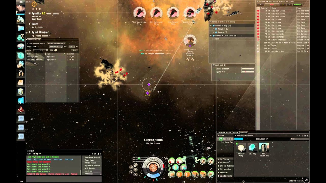 Eve Online - Nightmare fleet with ISBoxer - Pirate Invasion - YouTube