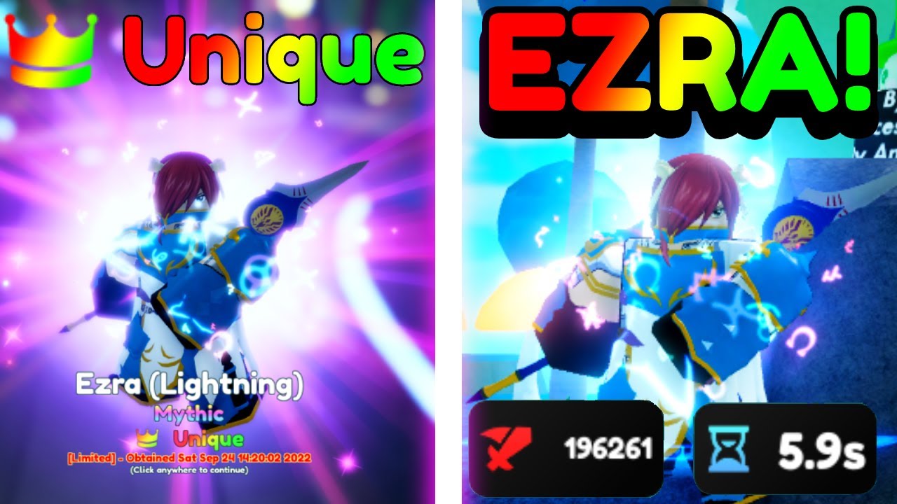 LEVEL 100 UNIQUE EVOLVED EZRA DOES THE HIGHEST DAMAGE! Roblox Anime ...