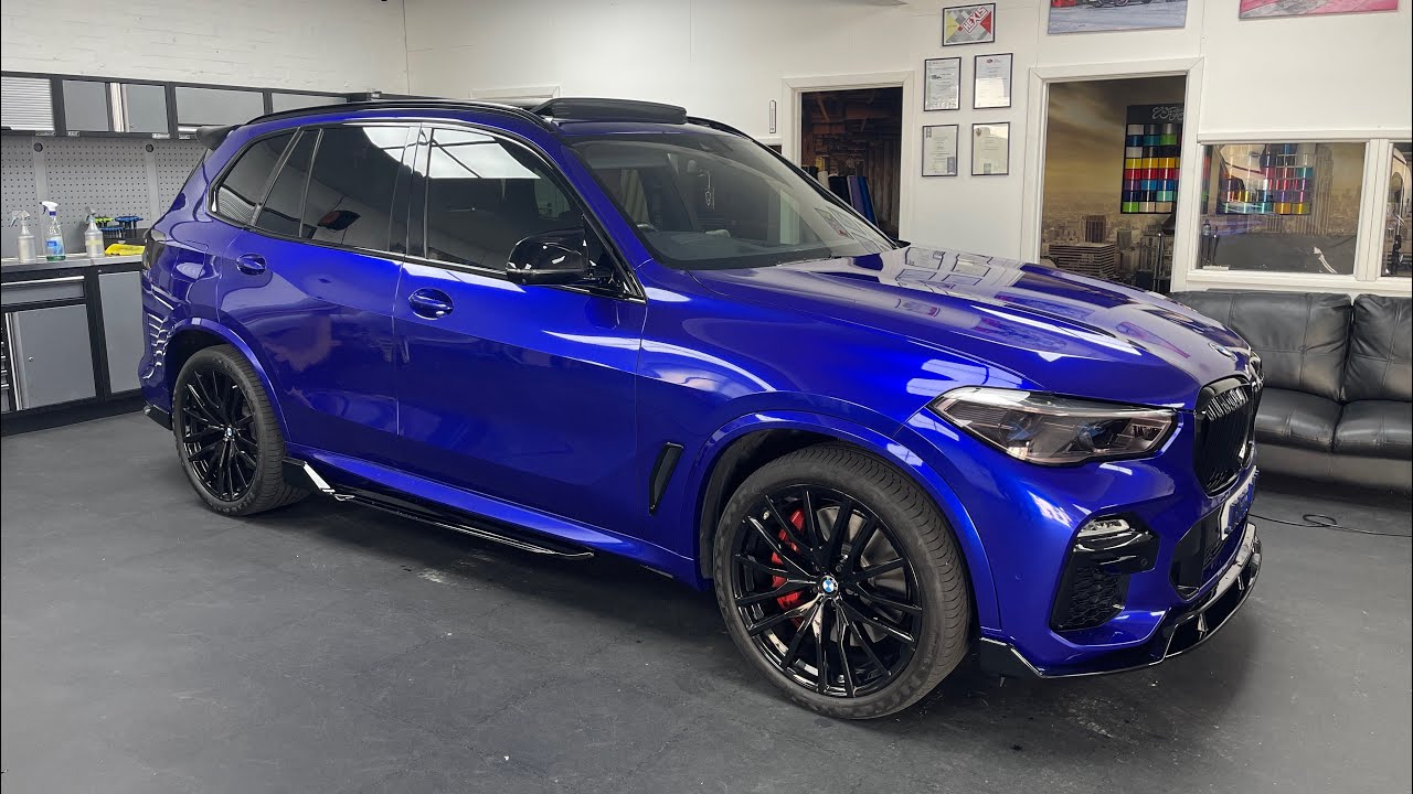 BMW G05 X5 Royal Blue Wrap - YouTube