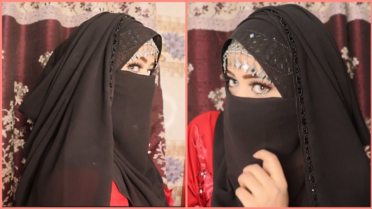 Front n back layer Hijab Style tutorial 2023 | Niqab| full coverage ...