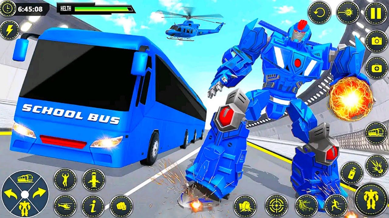 School Bus Robot Car Multiple Transform War Game 2024 - YouTube