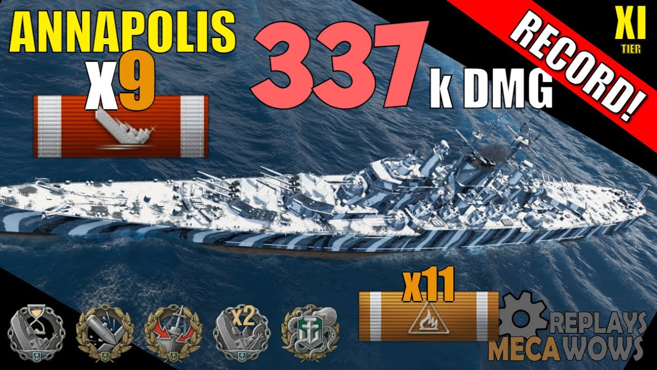 SUPERSHIP Annapolis 9 Kills & 337k Damage | World of Warships Gameplay ...