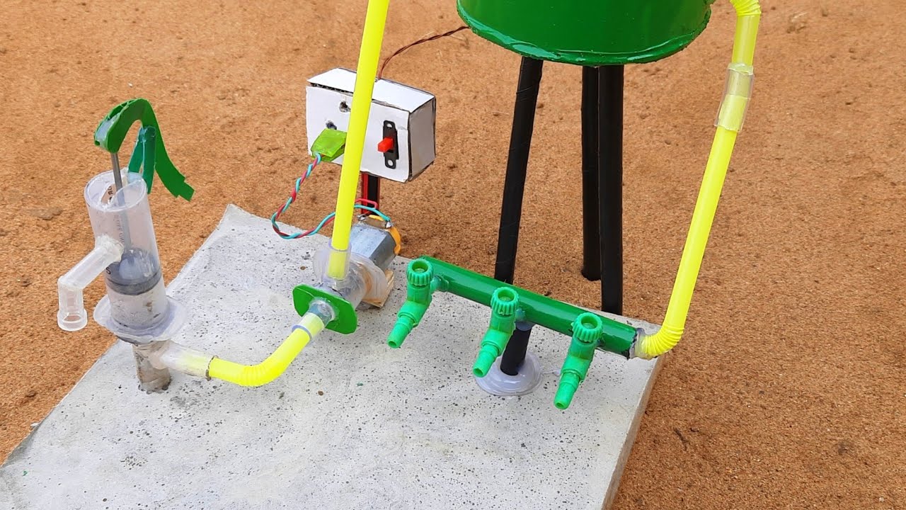 How to make water mini tank construction | Water pump | Science project ...