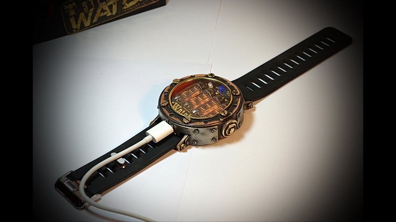 Nixie wrist watch " Titanium " , 4 bulbs lamp IV-9, alarm clock ...