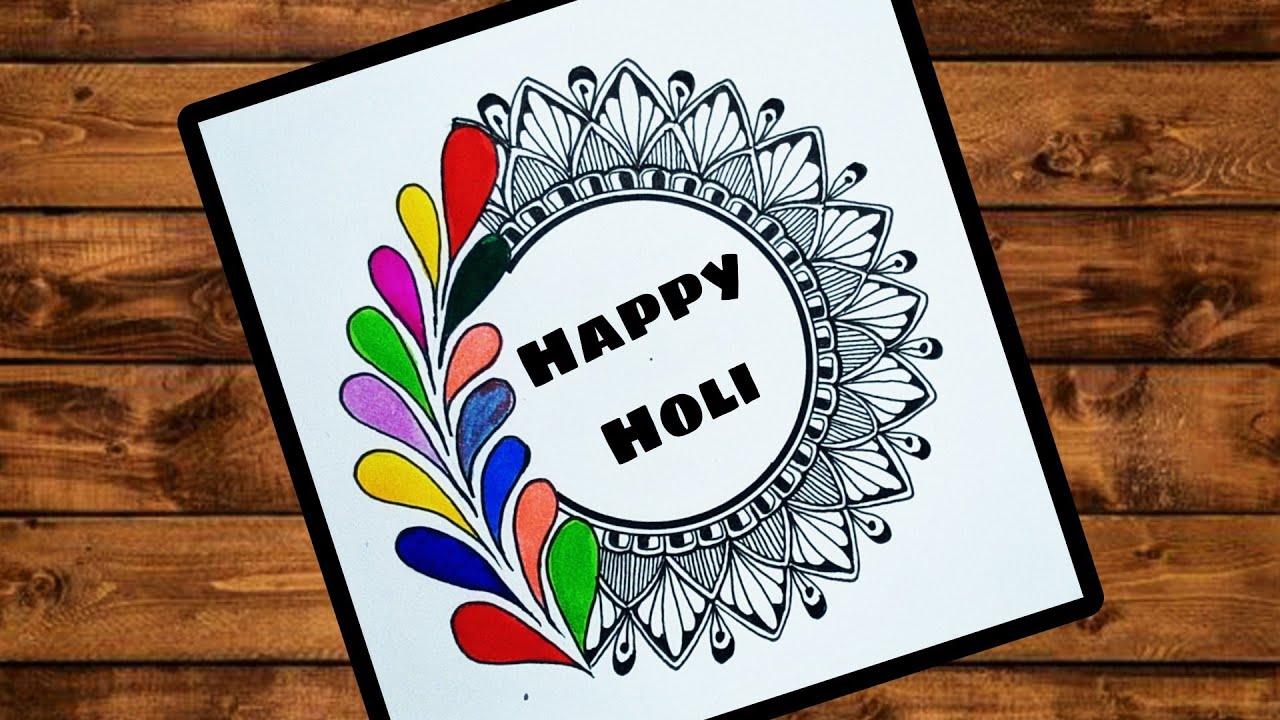 Colourful Holi Mandala Drawing step by step | Happy Holi Mandala Art ...