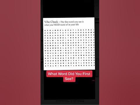 What's The First Word You See? - YouTube
