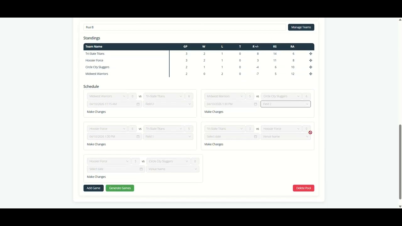 Tournament Tutorials - Schedule Changes with Tournament in Progress ...