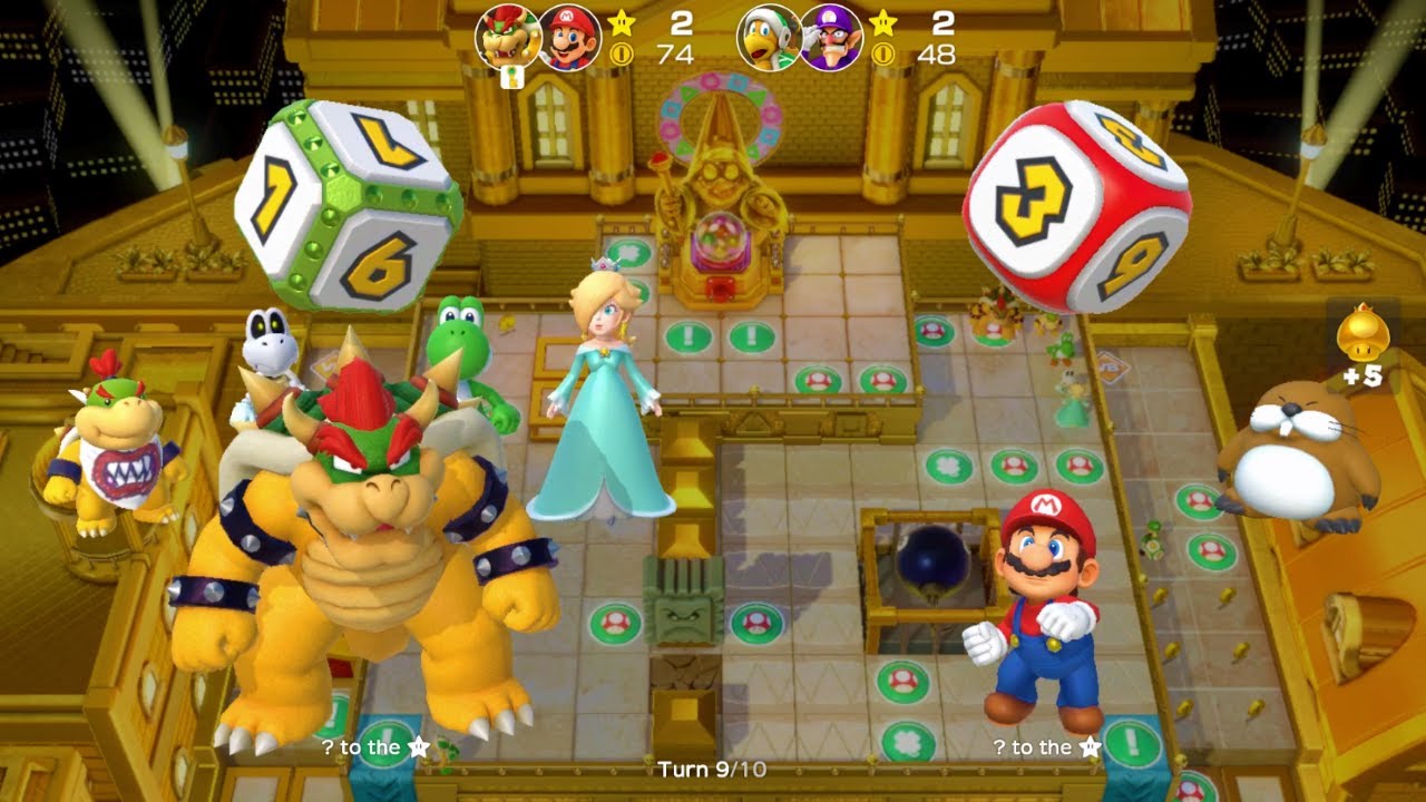 Super Mario Party | Bowser - Mario vs Hammer Bro - Waluigi #154 Turn 10 ...