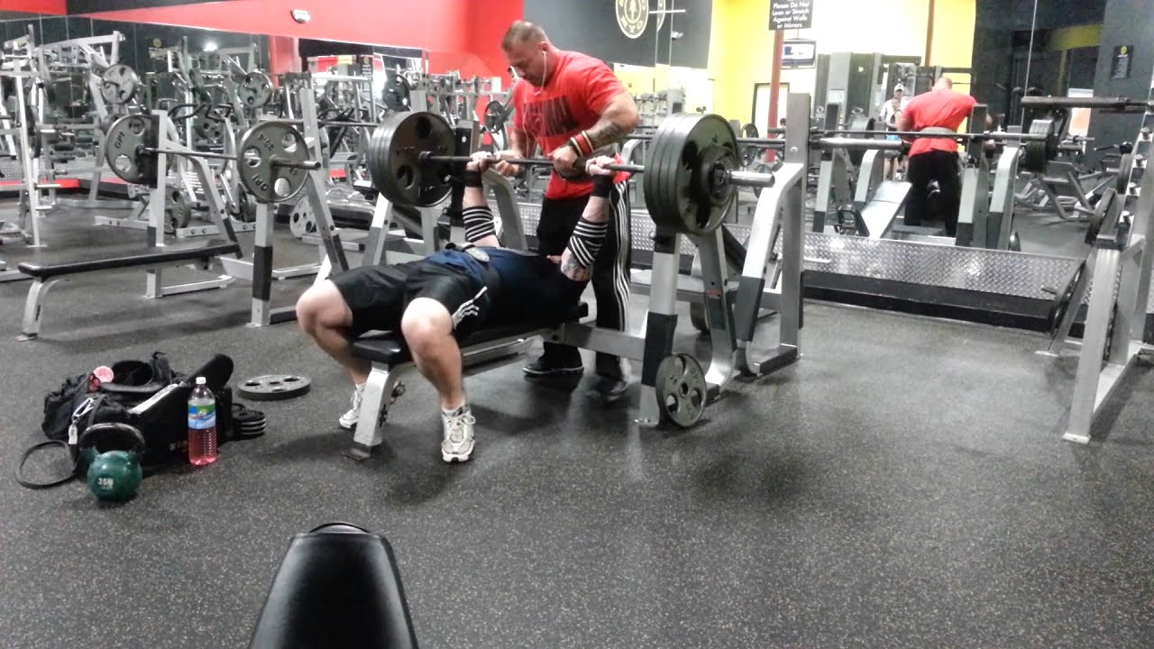 450 bench raw with elbows wrapped - YouTube