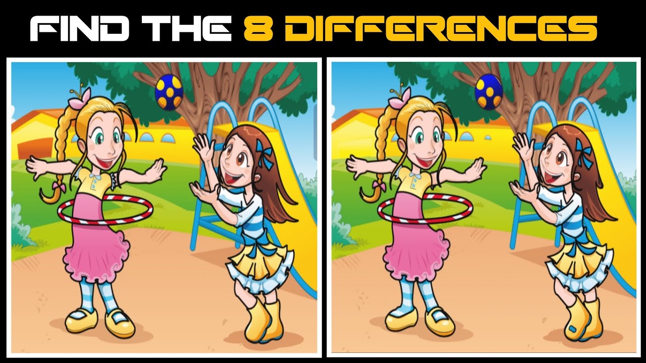 Puzzal Games | Find 8 Differences between the two pictures 🤔😮 - YouTube