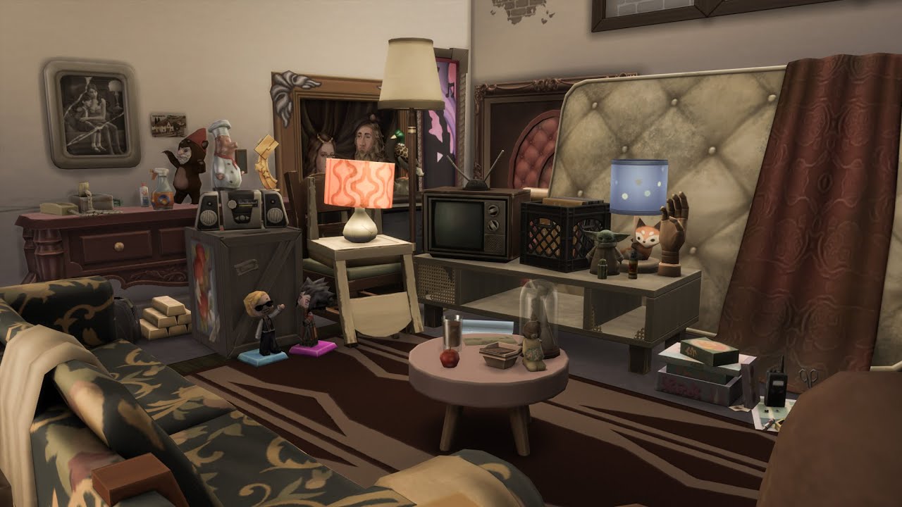 🎠🏈🤿 Cluttered Basement 🪆🧱 | Basement Treasures Kit | The Sims 4 speed ...
