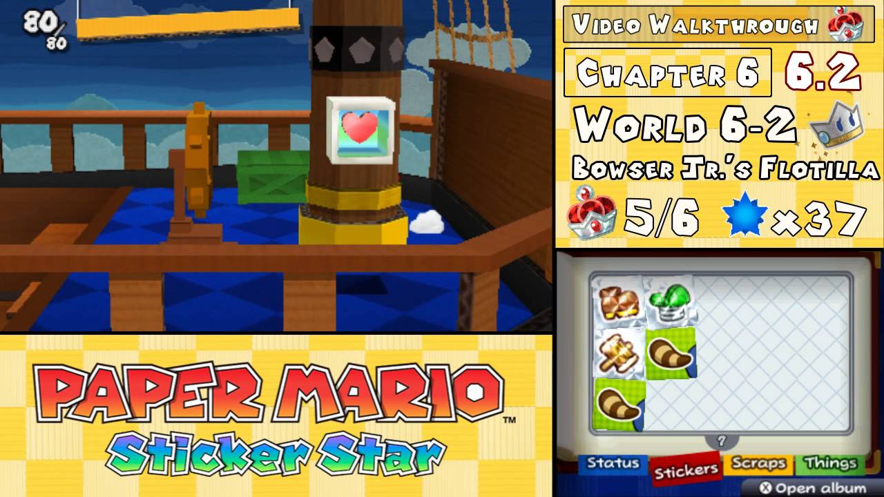 Paper Mario: Sticker Star Walkthrough 6.2 (World 6-2) Bowser Jr.'s ...