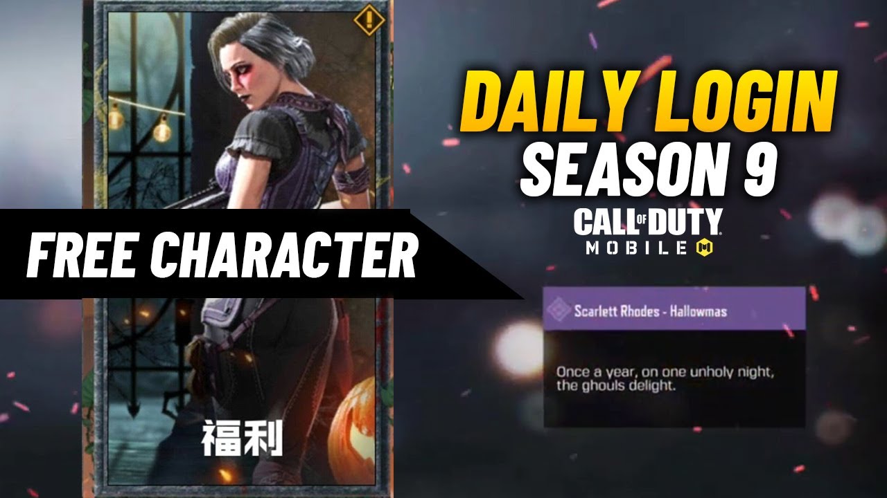 Season 9 Monthly Daily Login Character Codm | Trick or Treat | Events ...