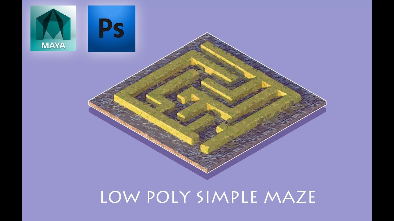 Photoshop - Autodesk Maya 3D maze Modeling - YouTube