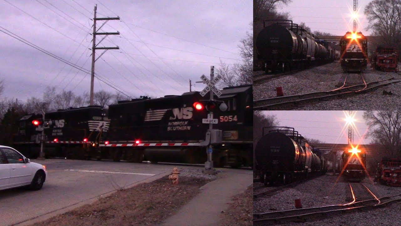 NS D93 (NS 3033, NS 5054) Switching at Underwood Street/NS East Yard in Lafayette, Indiana - YouTube
