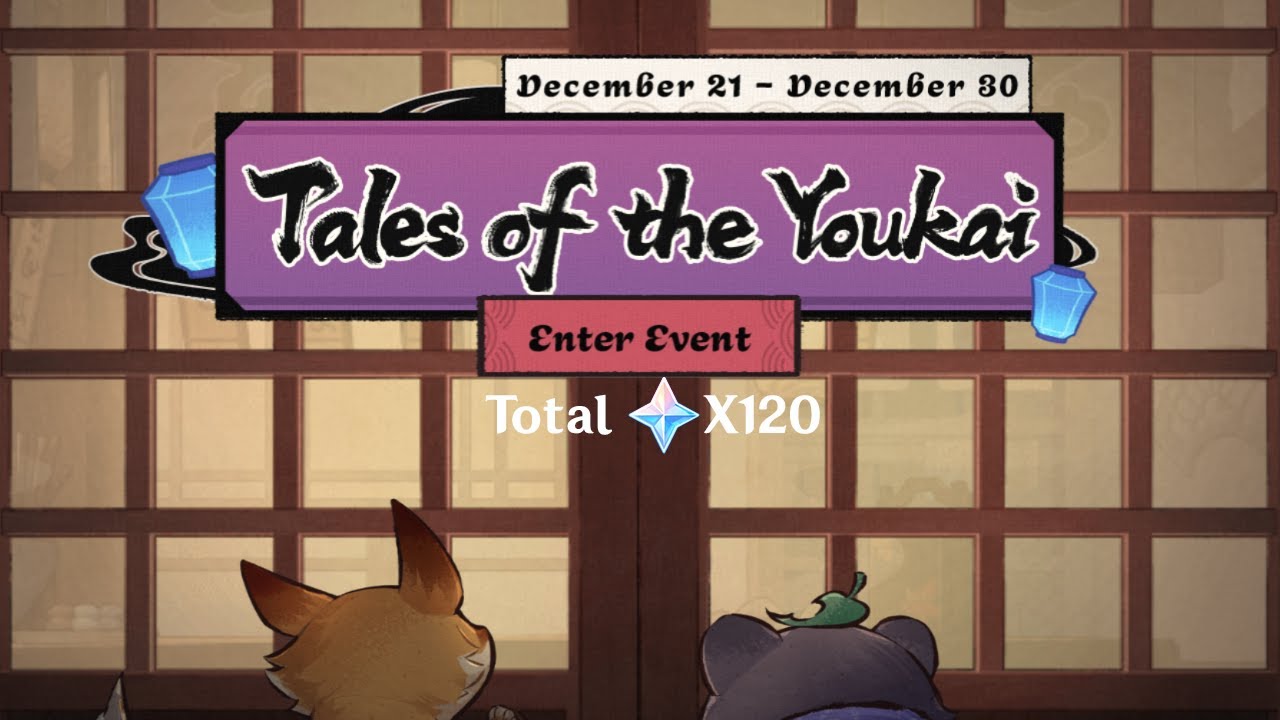 Genshin Impact 3.3 - 120 Primogems - Web Event - Tales of the Youkai - YouTube
