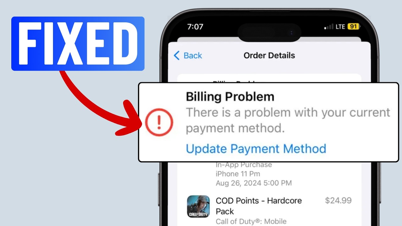 [FIXED] Billing Problem With a Previous Purchase on iPhone - YouTube