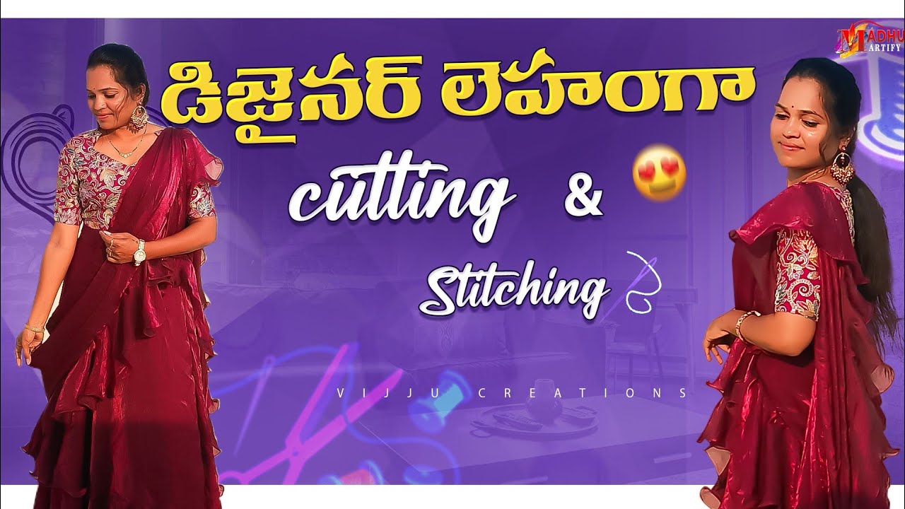 Double layer lehenga || cutting and stitching || vijju creation's - YouTube