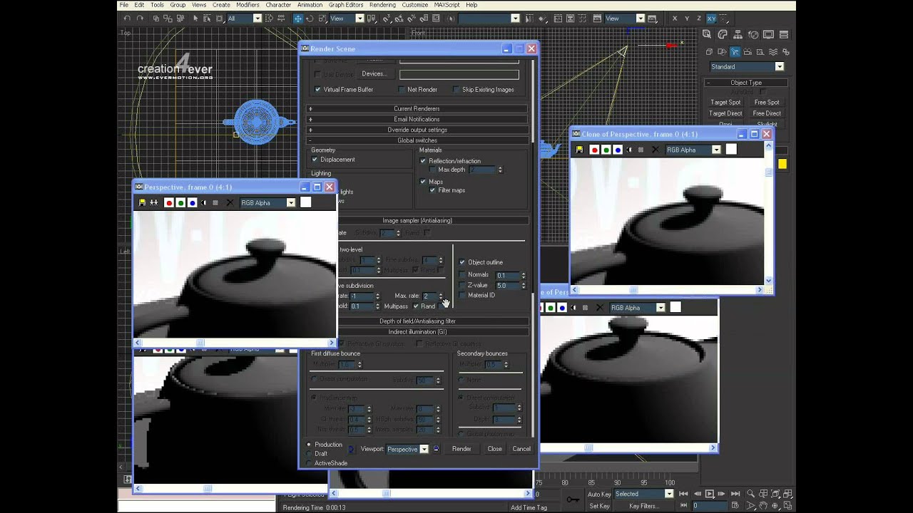 16 Antialiasing 3ds max vray basic tutorial - YouTube