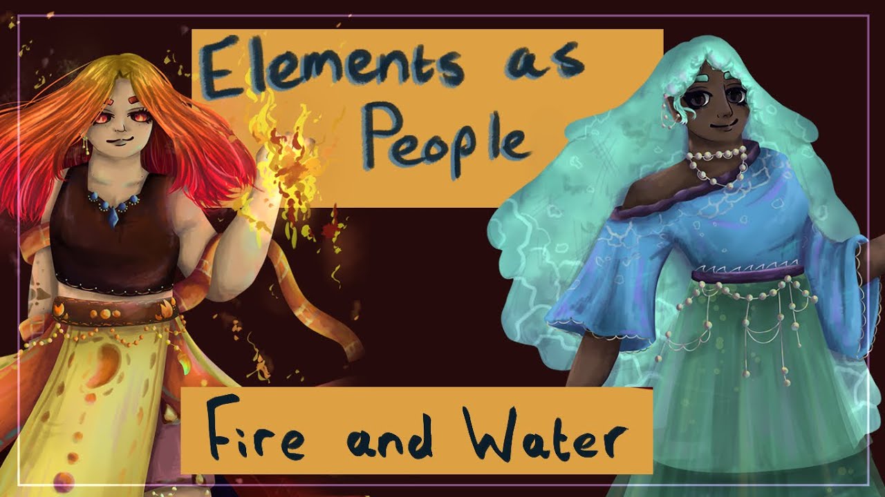 Drawing elements as characters - Fire and Water - YouTube