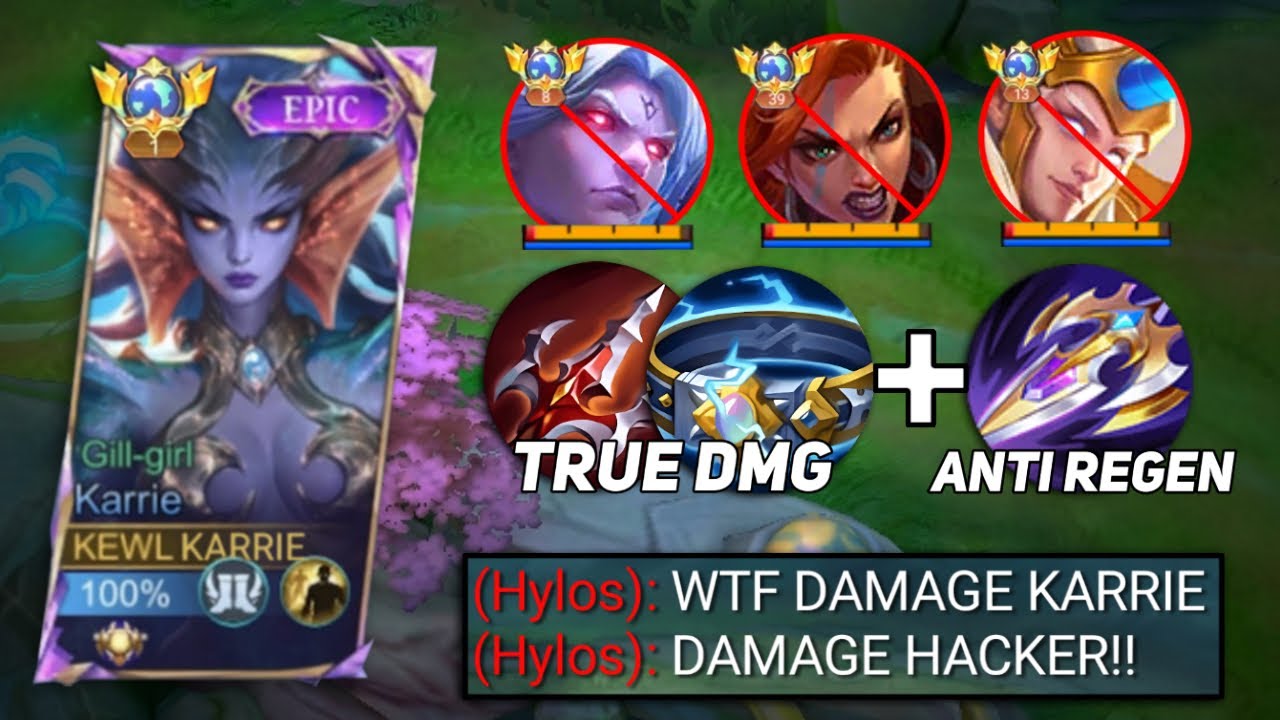 KARRIE FULL TRUE DAMAGE BUILD CAN EASILY DOMINATE TANKY ENEMIES!🔥 ...