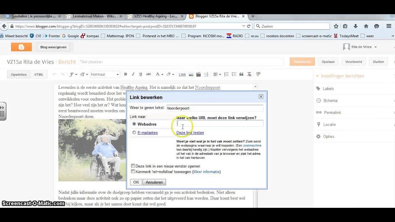 BLOGGER het plaatsen van een bericht, afbeelding en link - YouTube