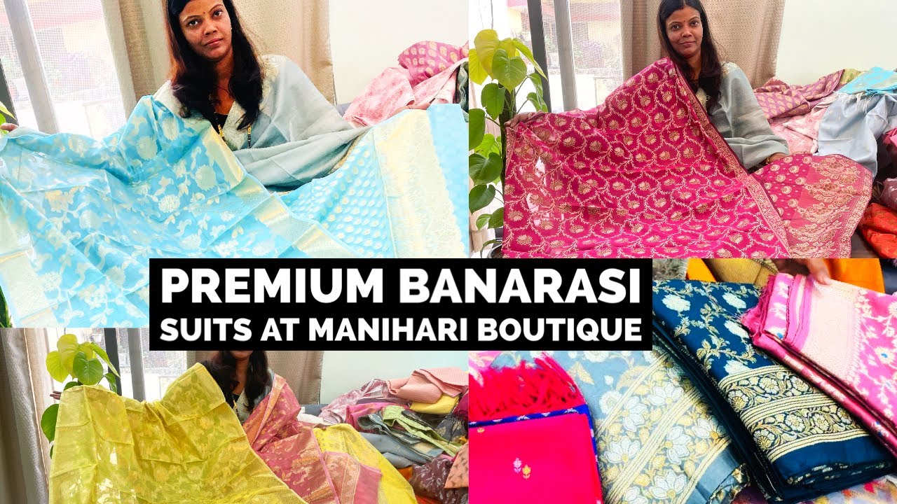Premium Banarasi Unstitched Suits & Lambani Tribal Art Suits at ...