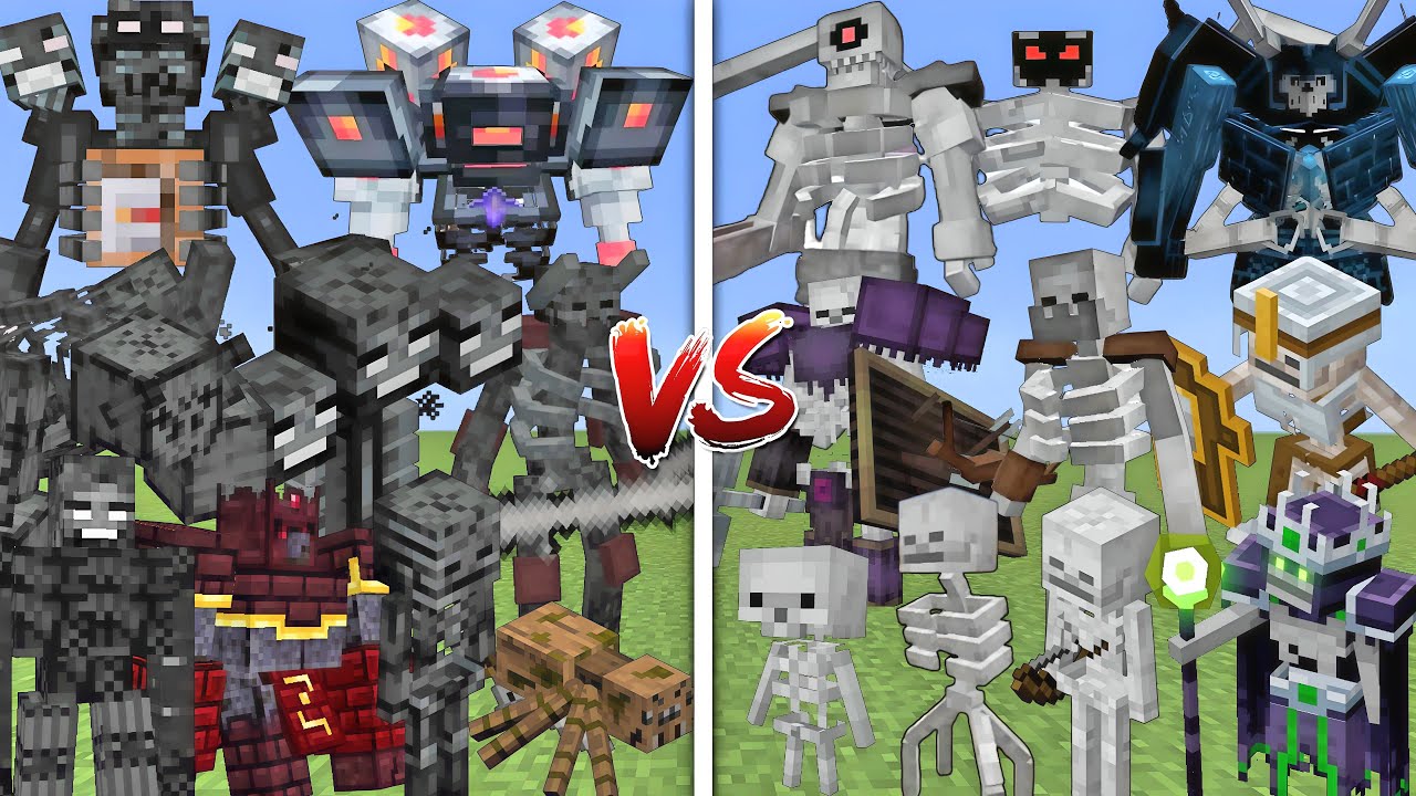 ALL MUTANT WITHER SKELETONS VS ALL MUTANT SKELETONS ALLIANCE MOBS ...