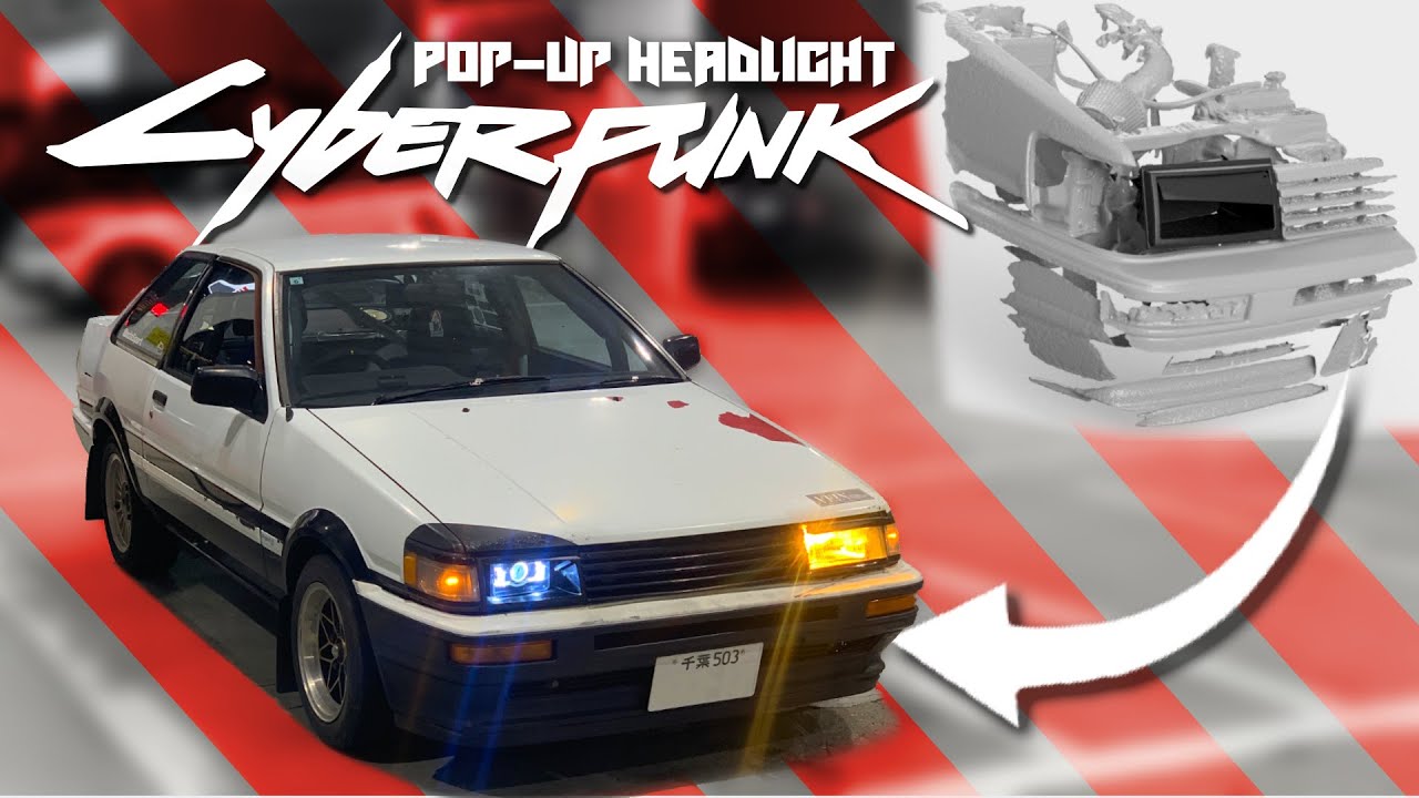 DIY Cyberpunk Inspired Pop-Up Headlight for my AE86 Corolla Levin GT ...