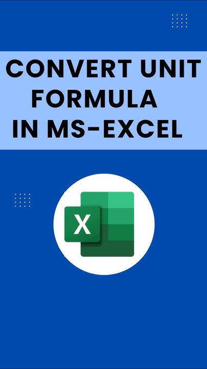 Excel CONVERT Formula: Convert Measurement Units in Excel - YouTube